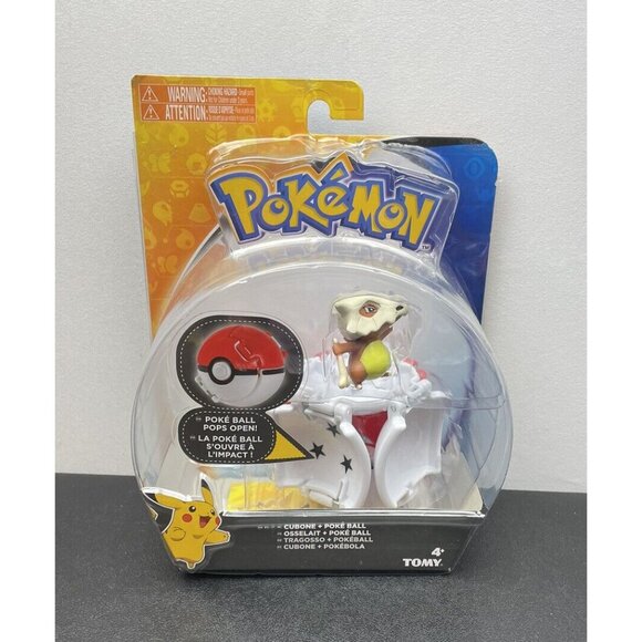 Tomy | Toys | Pokemon Throw N Pop Collectible Figure Cubone Poke Ball ...